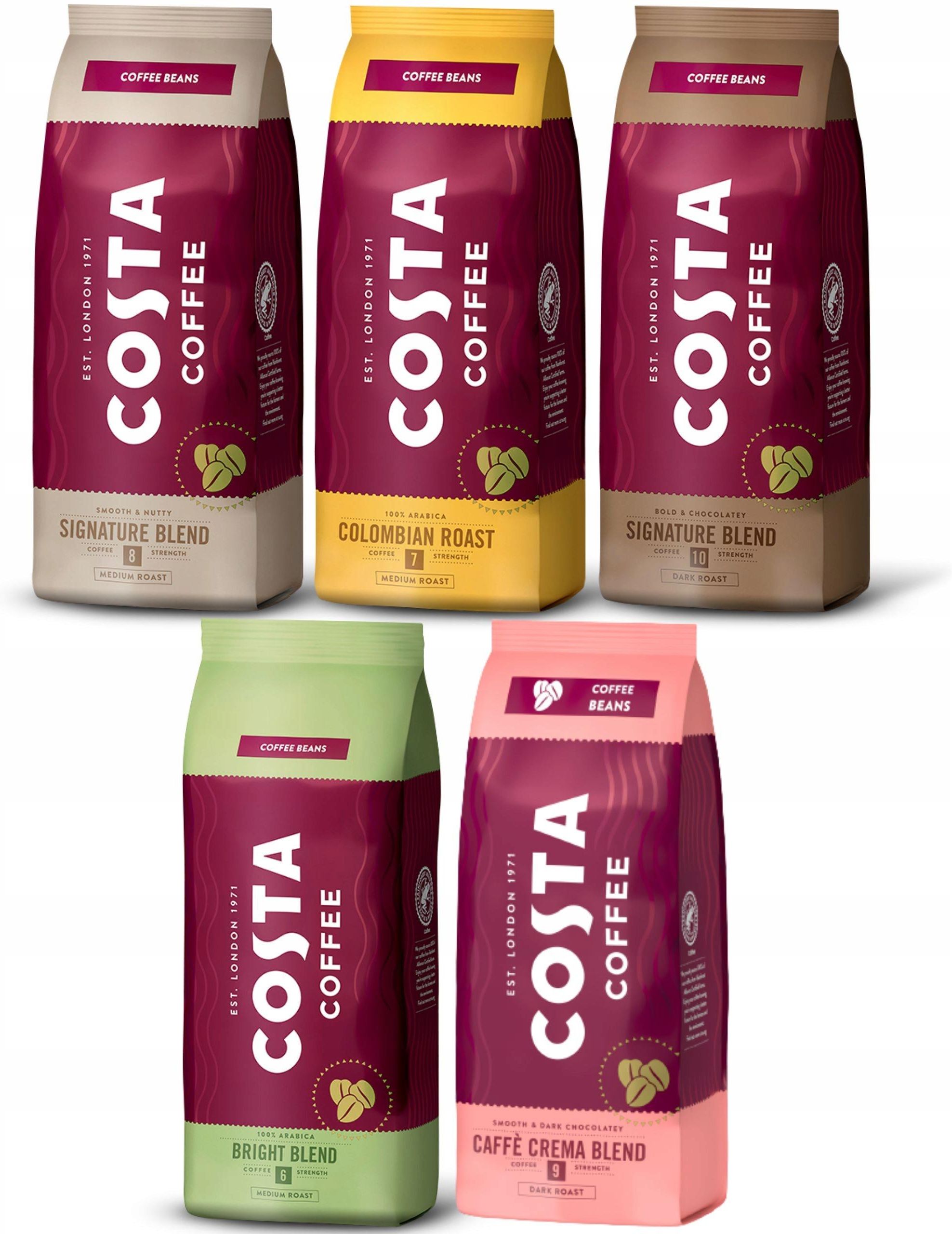 Kawa Costa Coffee Bright Crema Ziarnista 5x500G - Ceny i opinie - Ceneo.pl