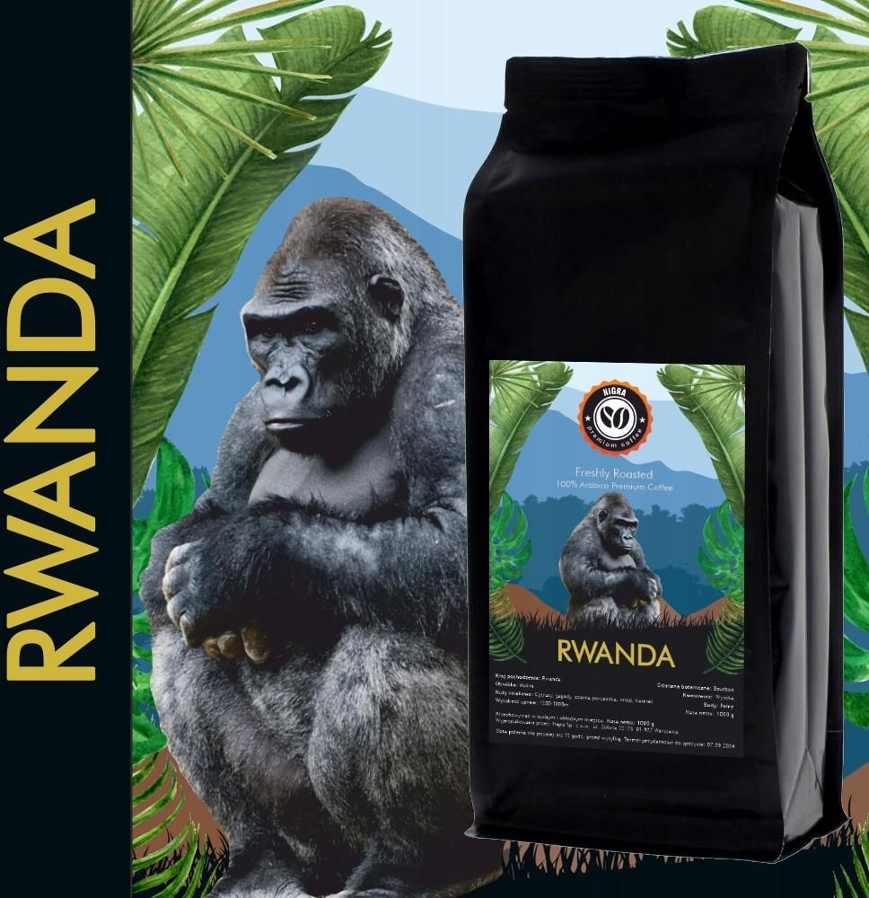 Kawa Nigra Premium Coffee Ziarnista Świeżo Palona Rwanda Arabika 1kg ...
