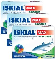 Iskial Max + Czosnek Olej Z Wątroby Rekina Witaminą D3 3x 120kaps ...