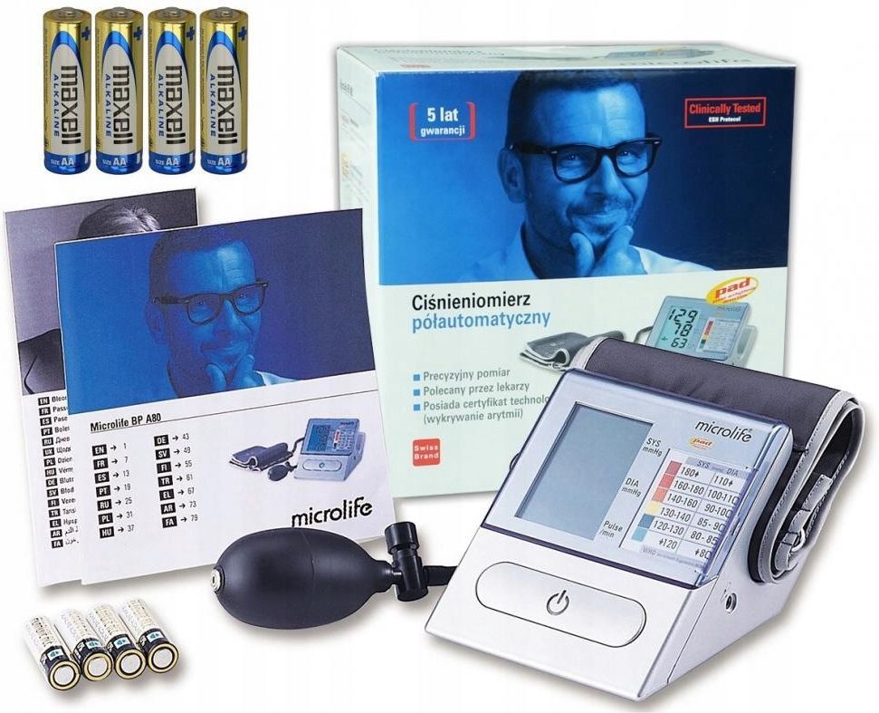 Ciśnieniomierz Microlife Ciśnieniomierz Półautomat Bp A80 + Bat ...