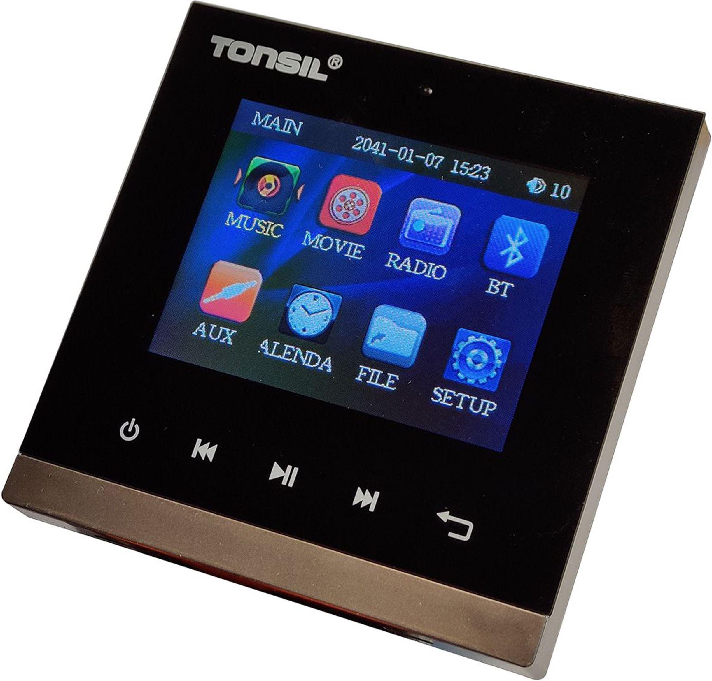 Tonsil Ws-35 Odtwarzacz Ścienny 2 X 20W Bluetooth Microsd Fm Aux Czarny ...
