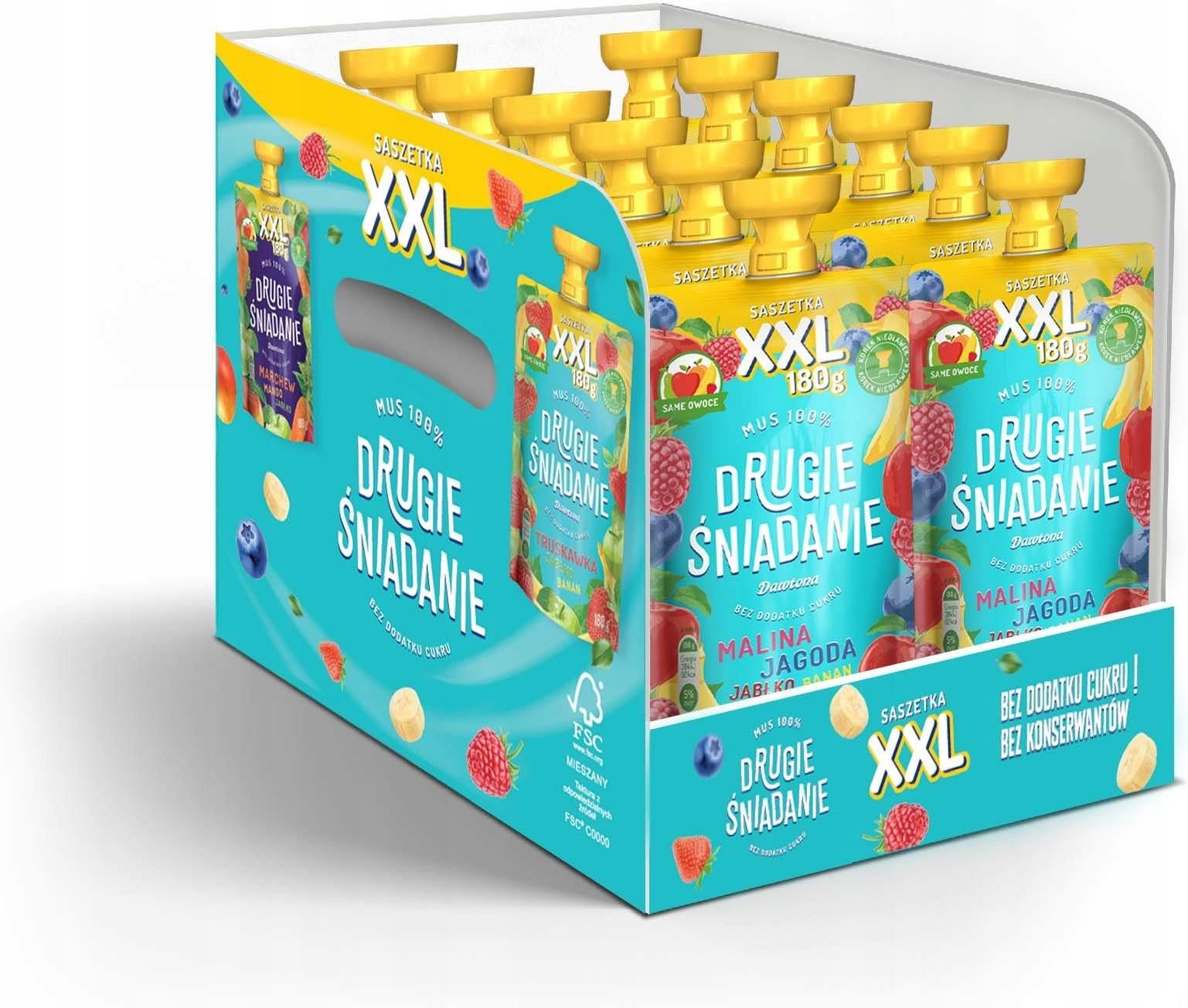 Dawtona Mus Drugie Śniadanie Xxl Malina 12x180G - Ceny i opinie - Ceneo.pl