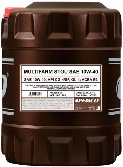 Olej silnikowy PEMCO STOU MULTIFARM 10W40 olej wielofunkcyjny 20L ...