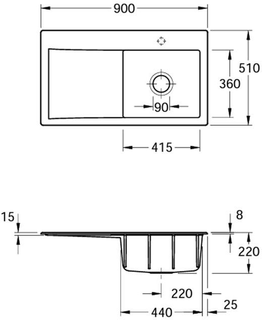 Zlewozmywak Villeroy&Boch Subway Style 50 R1 Weiss Alpin 335101R1 ...