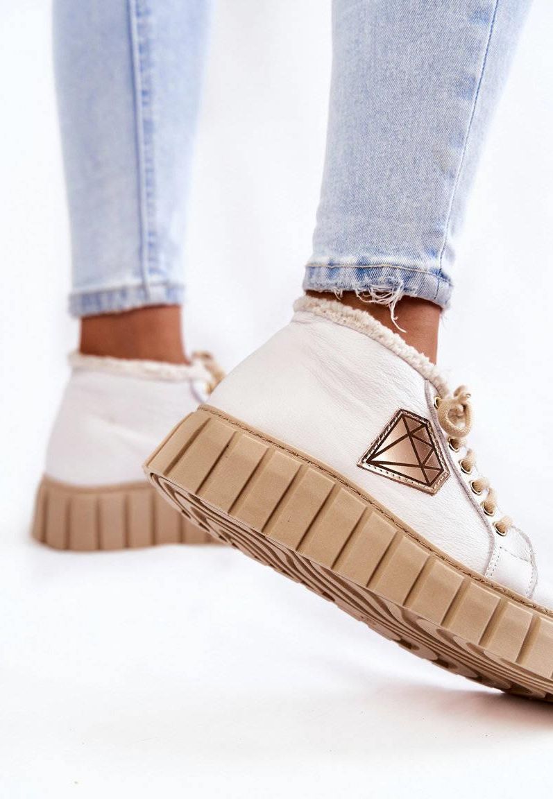 Skórzane Buty Sportowe Wiązane Białe Lewski Shoes 3252/N - Ceny i ...