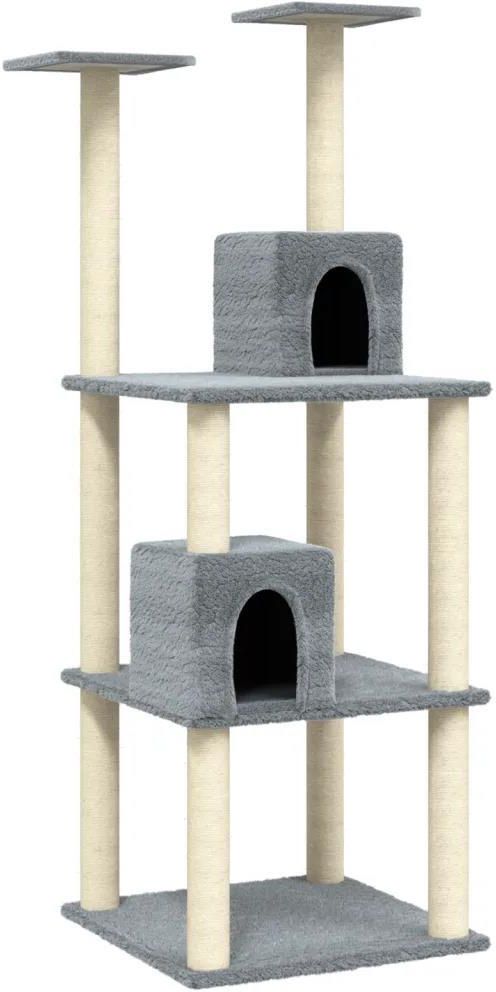 Vidaxl Drapak Dla Kota Ze Słupkami Sizalowymi Jasnoszary 141 Cm (171525 ...