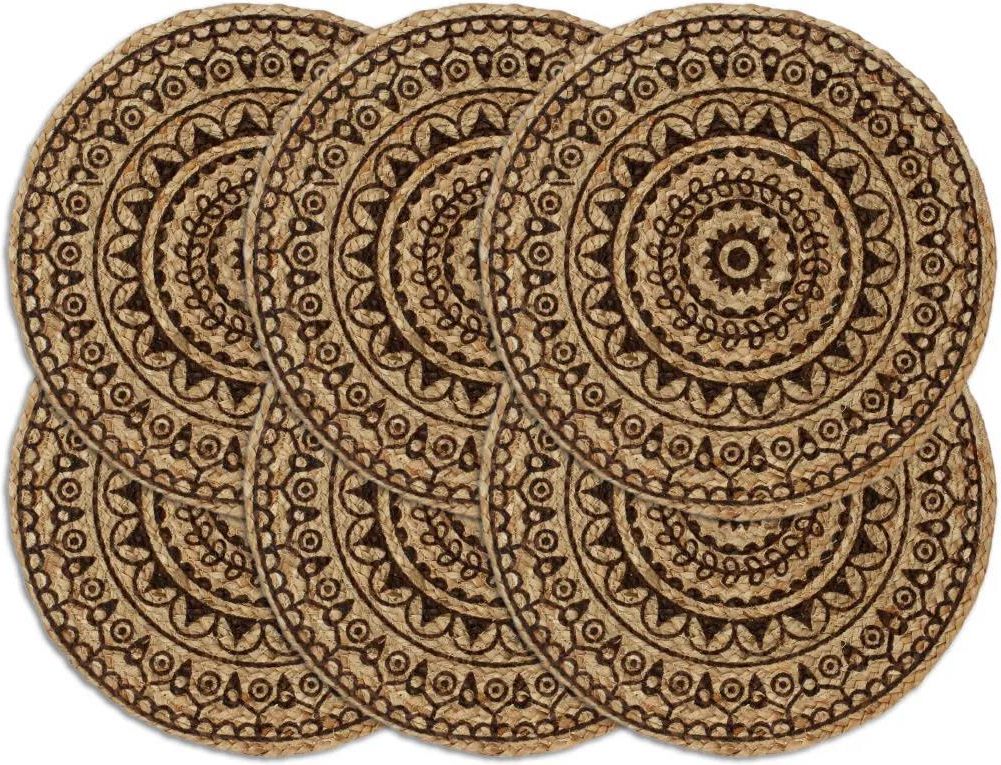 Vidaxl Maty Na Stół 6 Szt. Ciemnobrązowe 38 Cm Okrągłe Juta (133873 ...