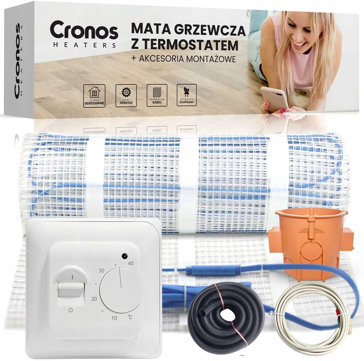 Ogrzewanie podłogowe Cronos Mata Grzewcza Grzejna 3M2 Termostat 150WxM2 - Opinie i ceny na Ceneo.pl