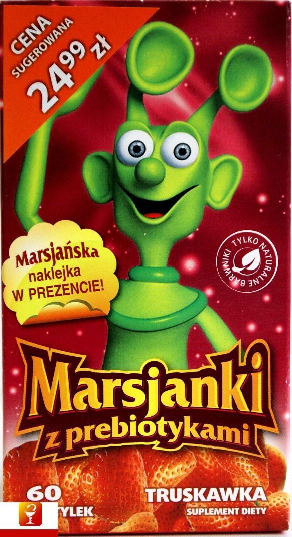 Marsjanki z prebiotykiem smak truskawkowy 60 tabletek - Opinie i ceny ...