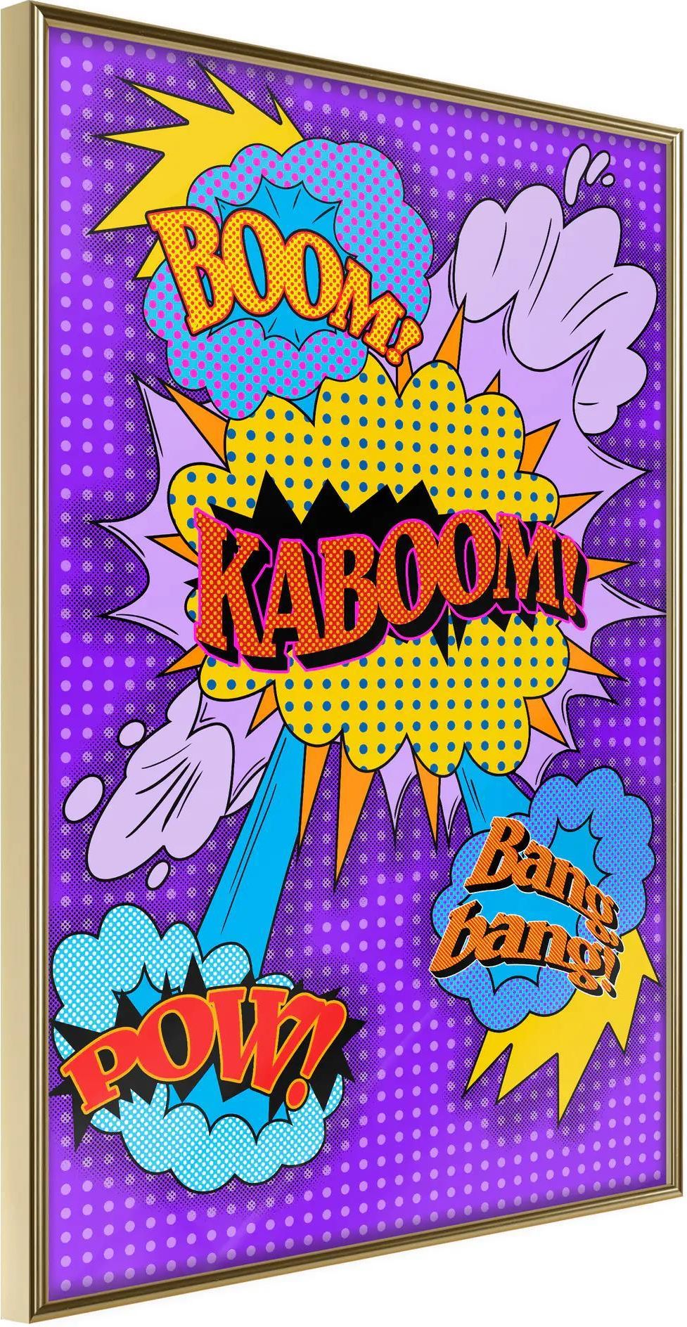 Plakat - Kaboom! Boom! Pow! 40x60 Wykończenie Rama Złota Z Passe-Partout (A0POSTERPRP1198L_ZR ...