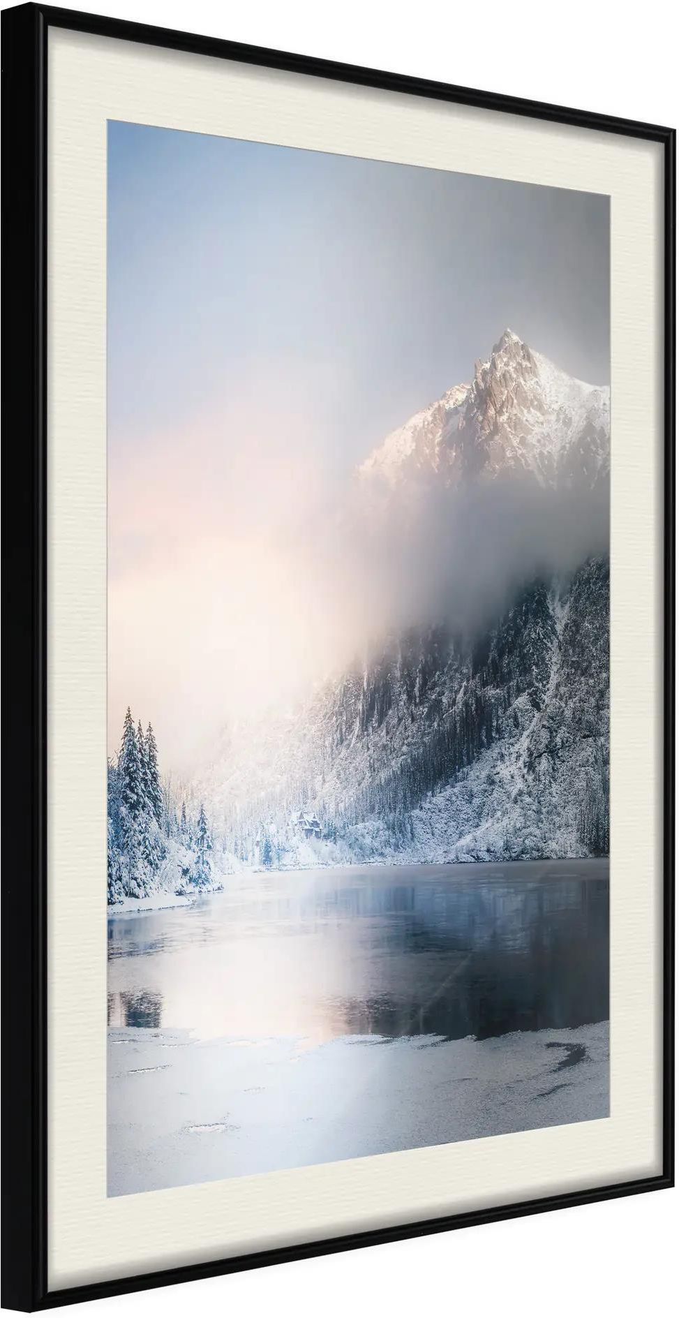Plakat - Zima W Górach 40x60 Wykończenie Rama Złota Z Passe-Partout ...