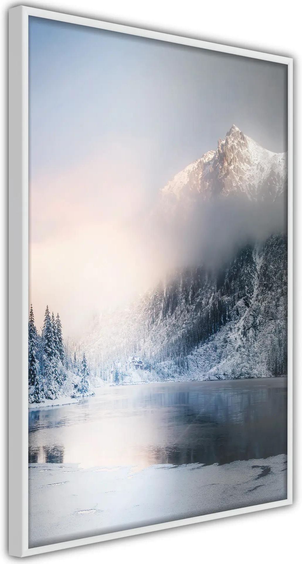 Plakat - Zima W Górach 40x60 Wykończenie Rama Złota Z Passe-Partout ...