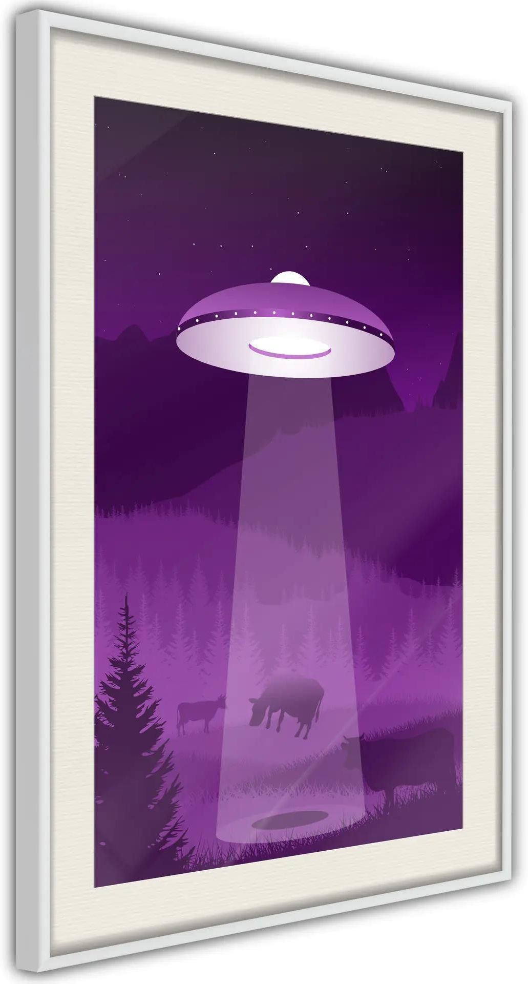 Plakat - Latąjący Spodek 40x60 Wykończenie Rama Złota Z Passe-Partout ...