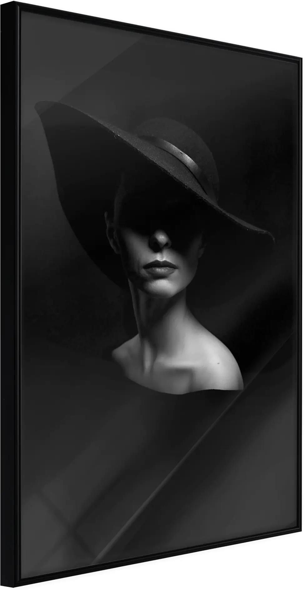 Plakat - Kobieta W Kapeluszu 40x60 Wykończenie Rama Złota Z Passe-Partout (A0POSTERPRP1321M_CR ...