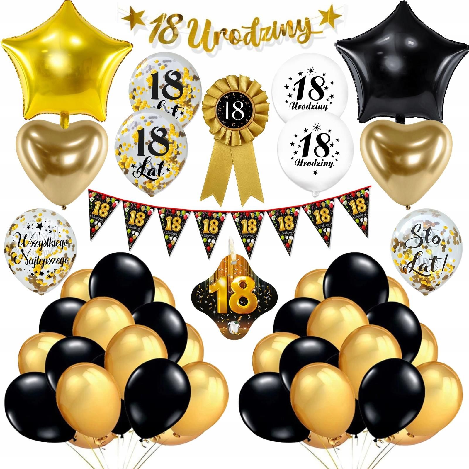 Zestaw Dekoracji Na 18 Urodziny Baner Balony - Ceny i opinie - Ceneo.pl