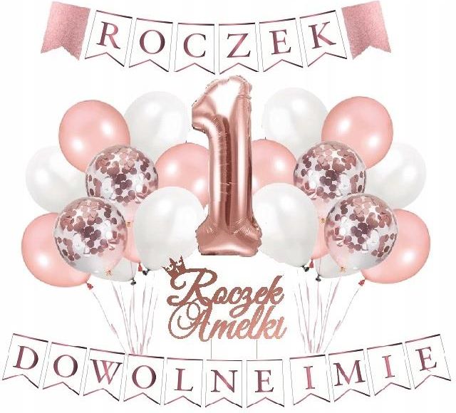 Zestaw Balony Na Roczek 1 Urodziny + Imię - Ceny i opinie - Ceneo.pl
