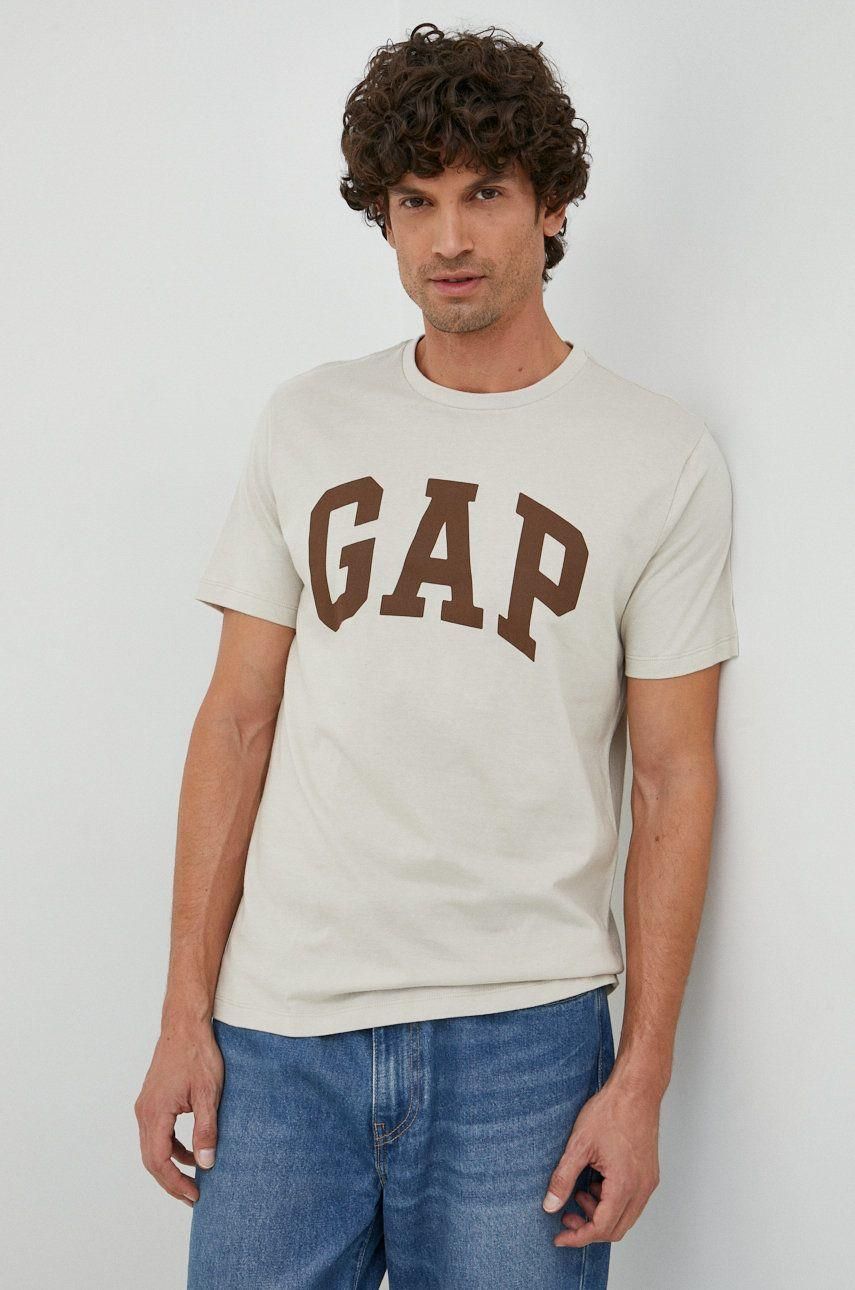 GAP t-shirt bawełniany kolor szary z nadrukiem - Ceny i opinie - Ceneo.pl