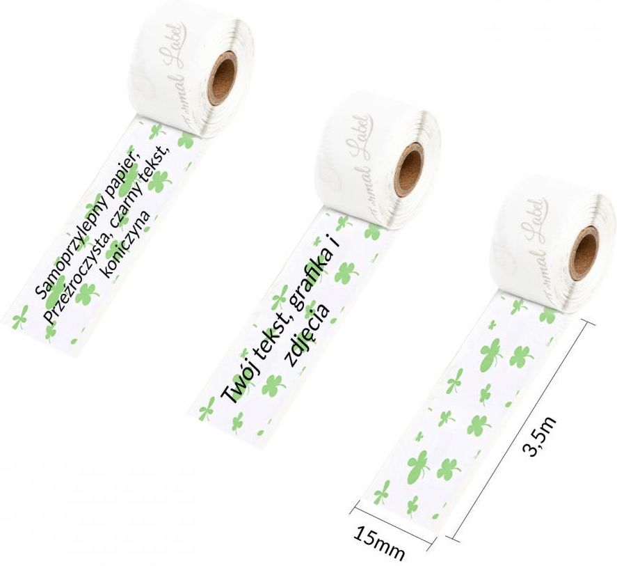 BeMark Taśma termiczna papierowa Q22 15mm x 3.5m 3 rolki do drukarek PP ...