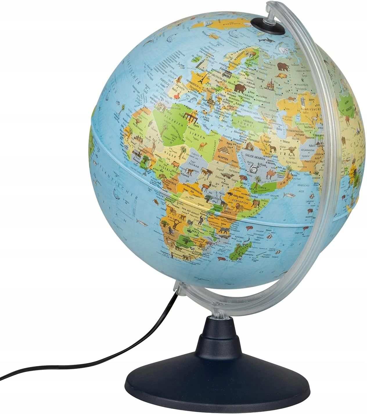 Pomoc dydaktyczna Idena Globus Podświetlany Ze Zwierzętami 30Cm J.Niem ...
