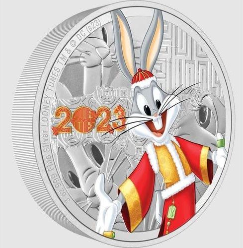 Królik Baks Rok Królika 3 Uncje 2023 Srebrna Moneta Kolekcjonerska 5.10 ...