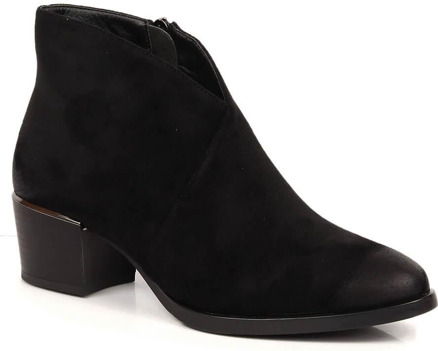 Botki zamszowe damskie na obcasie ocieplane czarne Vinceza - Ceny i opinie - Ceneo.pl