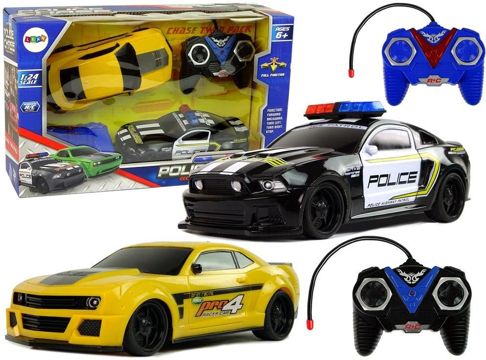 Leantoys Autka R/C Pościg Policyjny Patrol Żółte Auto Sportowe Piloty ...