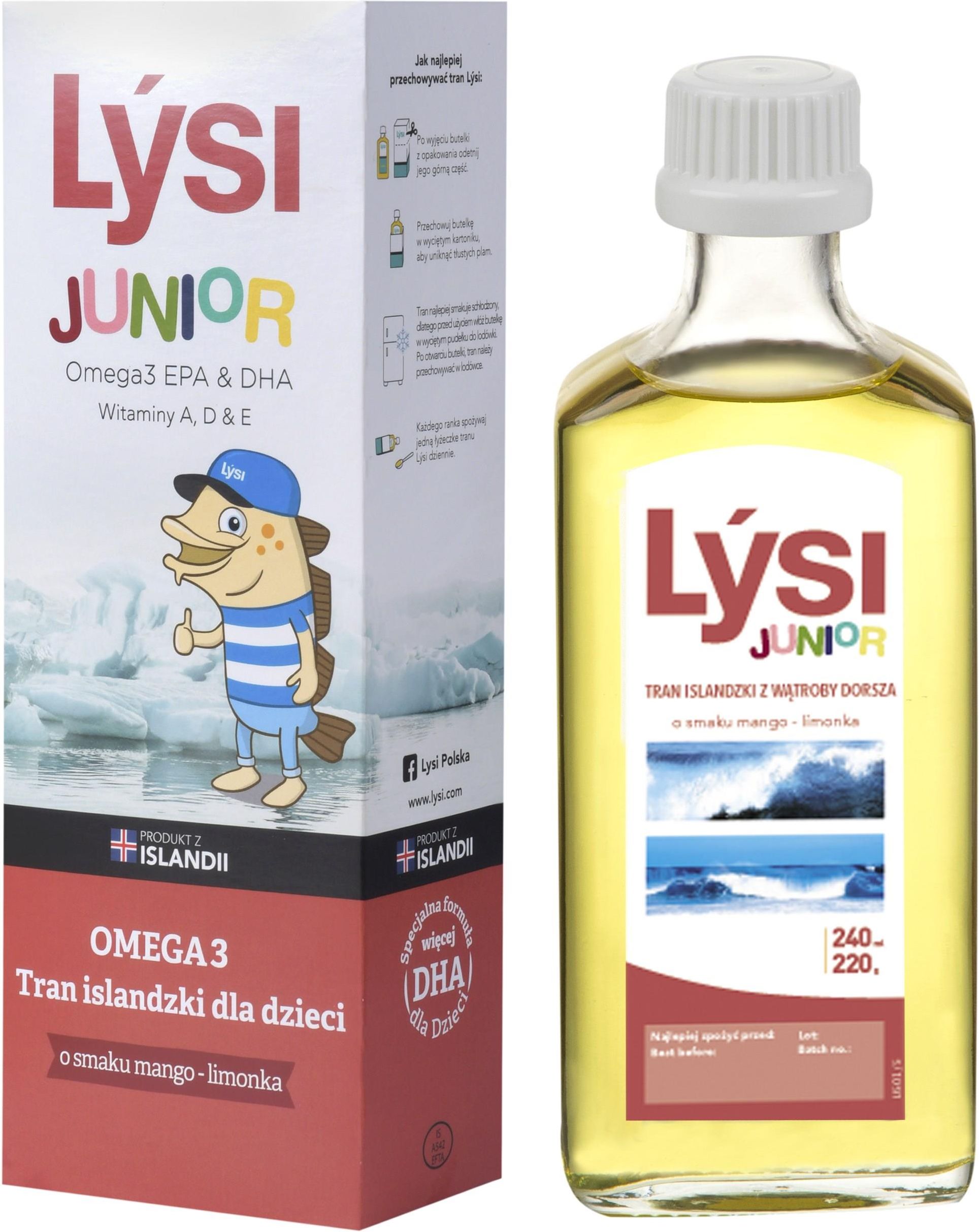 Lysi Tran Islandzki O Smaku Mango Limonka 240ml - Opinie i ceny na Ceneo.pl