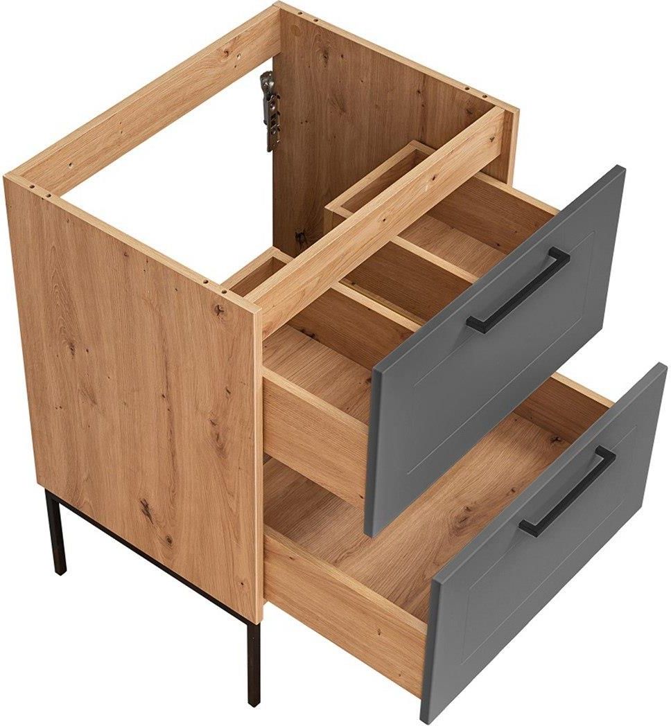 Hakano Szafka Łazienkowa Torpi Darkgrey+Oak 61X60X46 27733 - Opinie i ...
