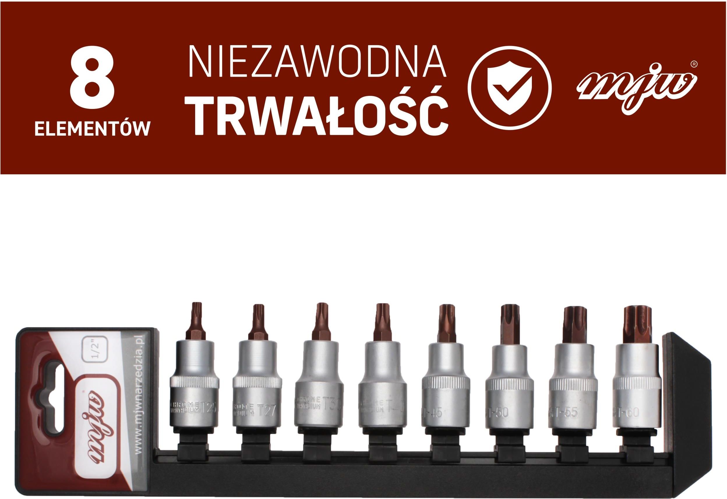 Mjw Zestaw Nasadek Komplet Końcowek Torx 1/2 51002 - Opinie i ceny na Ceneo.pl