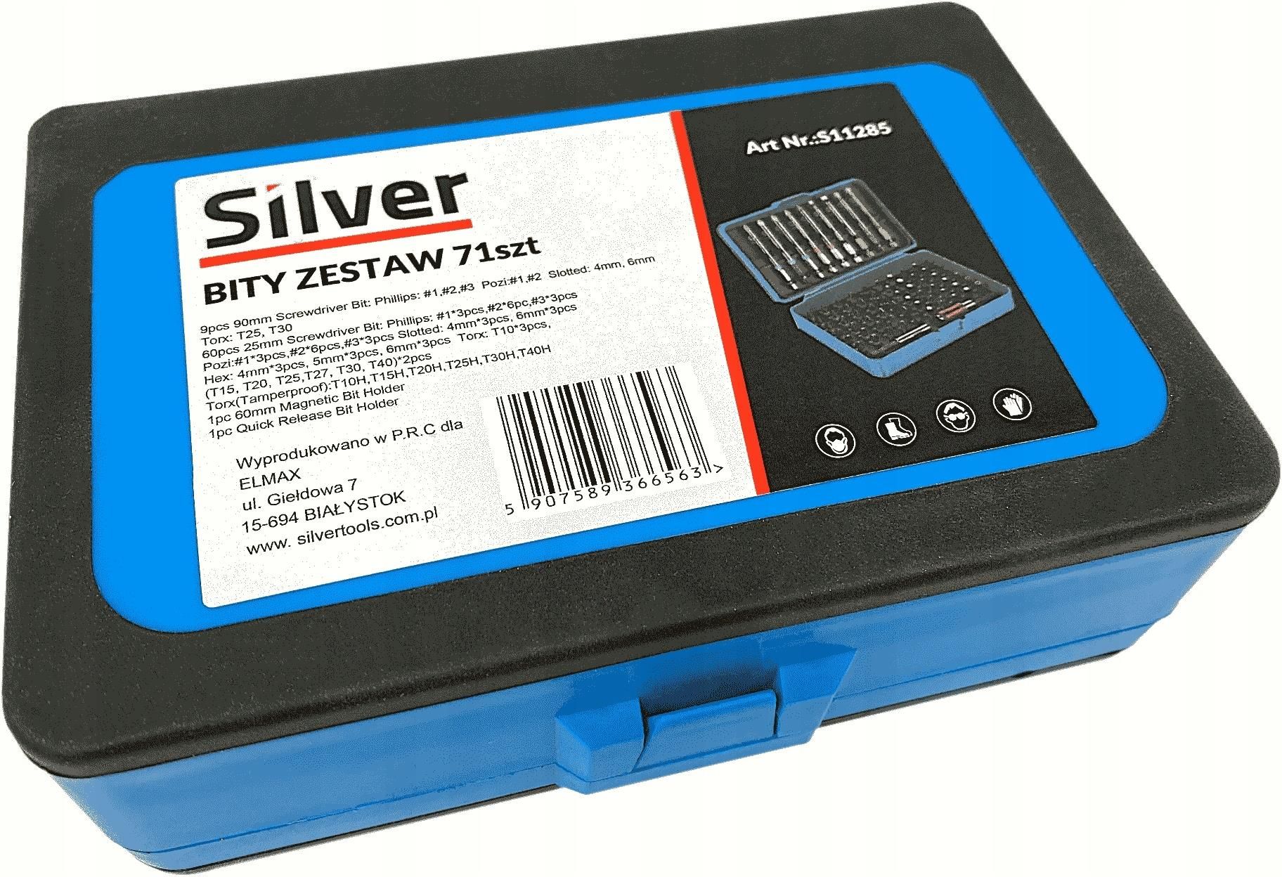 Silver Końcówki Bity Do Wkrętarki Imbus Torx Zestaw 71El S11285 ...