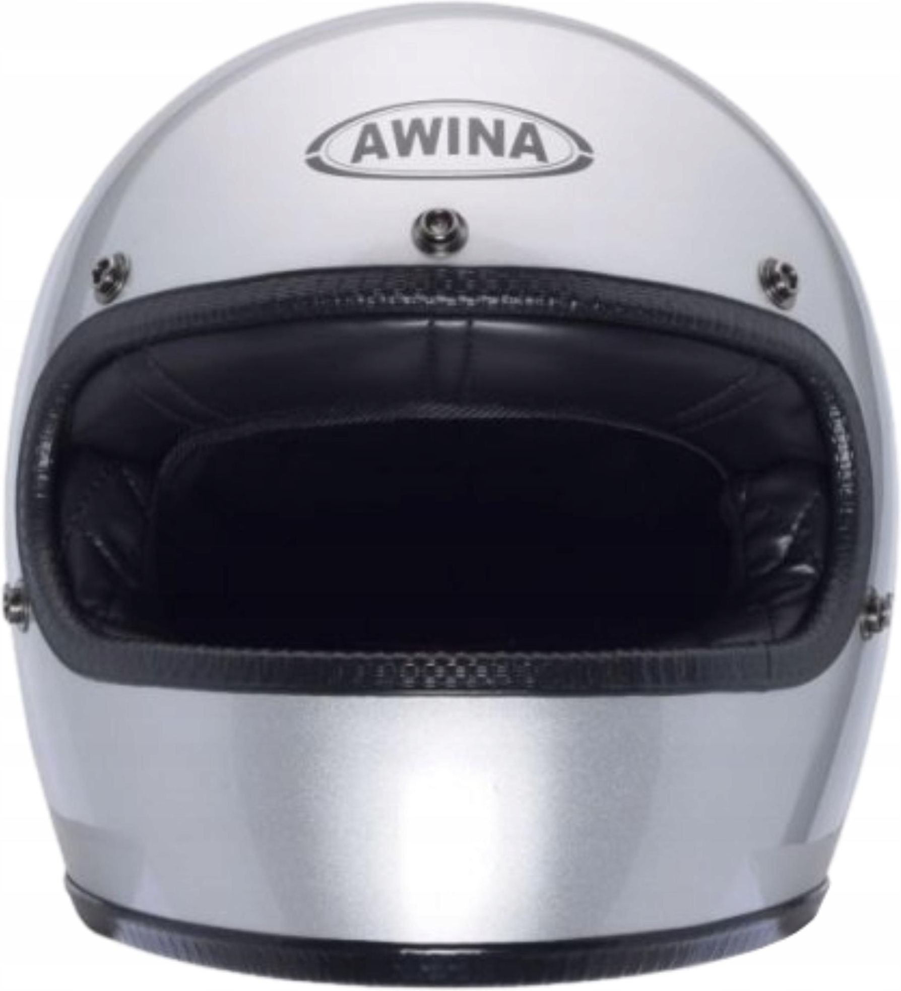 Kask motocyklowy Awina Integralny Retro Vintage Srebrny M - Opinie i ...