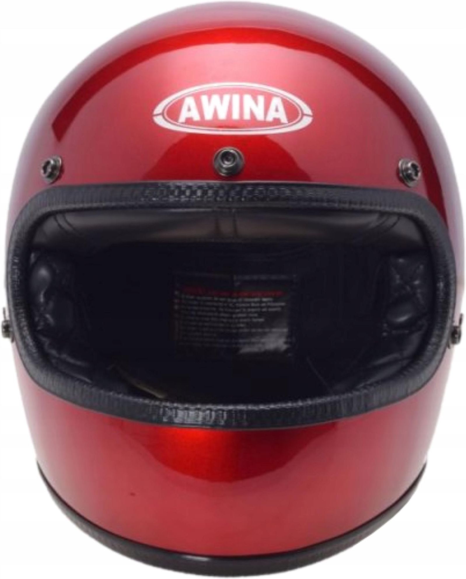Kask motocyklowy Awina Integralny Retro Vintage Czerwony Ro - Opinie i ...