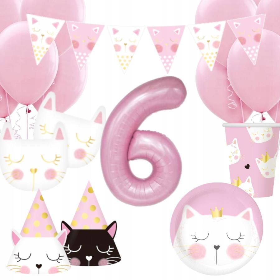 Zestaw Urodzinowy Balony Różowy Kotek 6 Latek - Ceny i opinie - Ceneo.pl