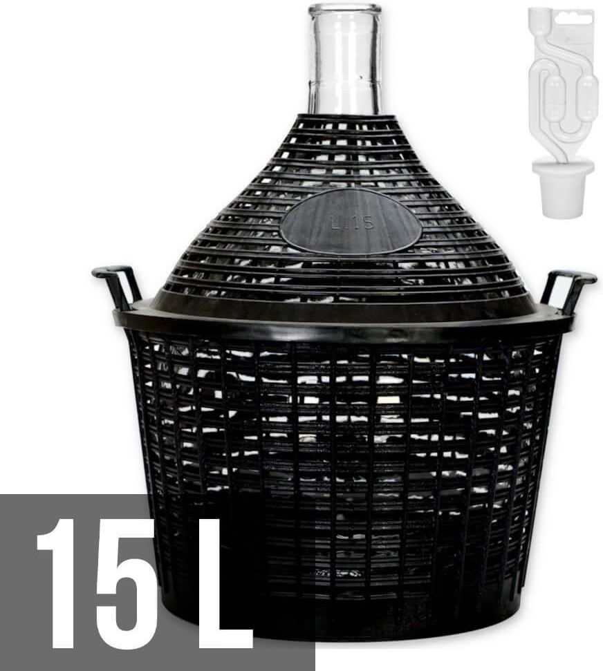 Superbutelki Balon Dama Dymion 15L Na Wino W Koszu + Korek Rurka ...