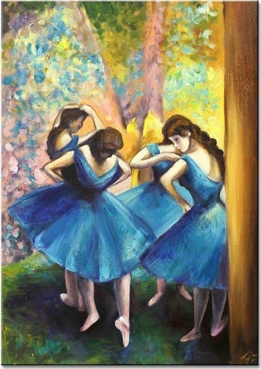 ART-POL OBRAZ OLEJNY RĘCZNIE MALOWANY 50X70CM EDGAR DEGAS BŁĘKITNE ...