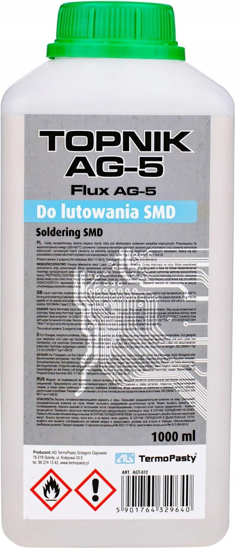 Ag Termopasty Chemia Topnik Ag-5 Bezkalafoniowy 1L 1L 0AG7413 - Opinie ...