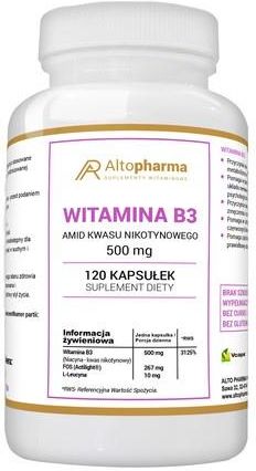 Alto Pharma Witamina B3 Amid Kwasu Nikotynowego 500 Mg 120Kaps ...