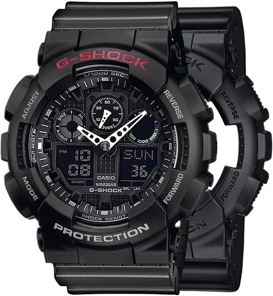 Casio G-SHOCK SET GA-100-1A1ER + BEZEL 10378531 + PASEK 10467764 ...