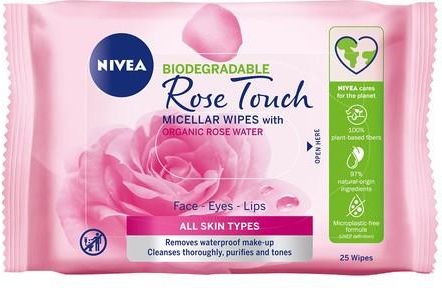 Nivea Rose Touch Chusteczki Micelarne 25 Szt - Opinie i ceny na Ceneo.pl