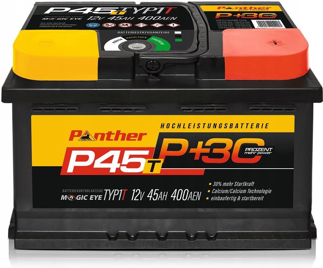 Panther Batterien Akumulator Panther P 45T 12V 45Ah 400A 211 175 175 P ...