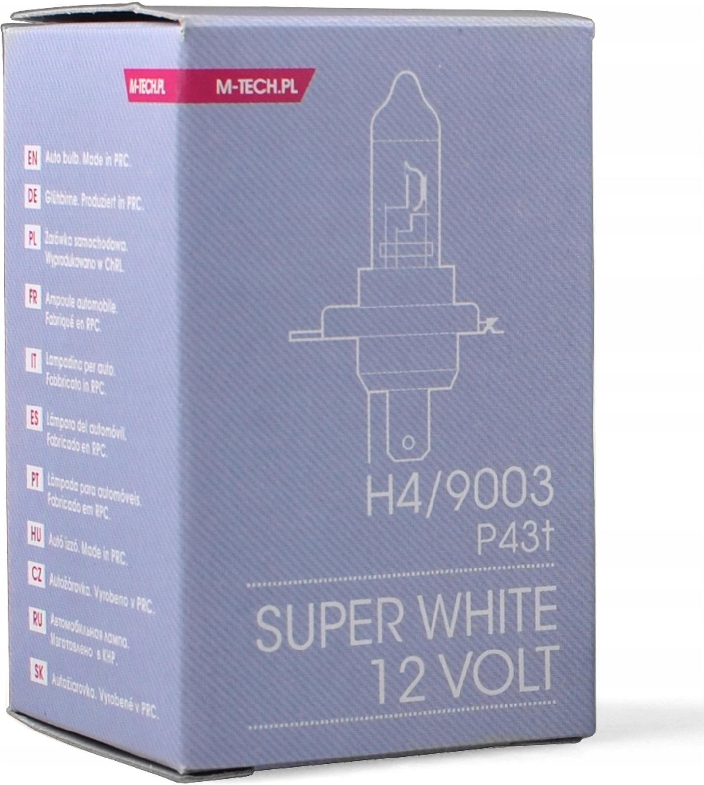 M-Tech Superwhite H4 9003 Hb2 12V 60/55W P43T Zsw4 - opinie i ceny na Ceneo.pl