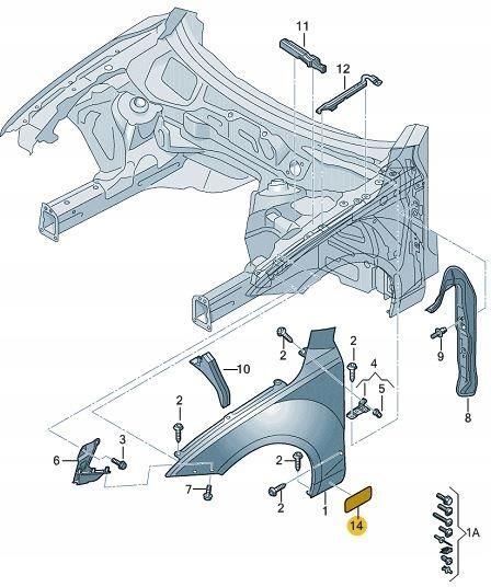 Audi Oe Folia Ochronna Na Błotnik Drzwi A6 C7 Lewa 4G0890905000 ...