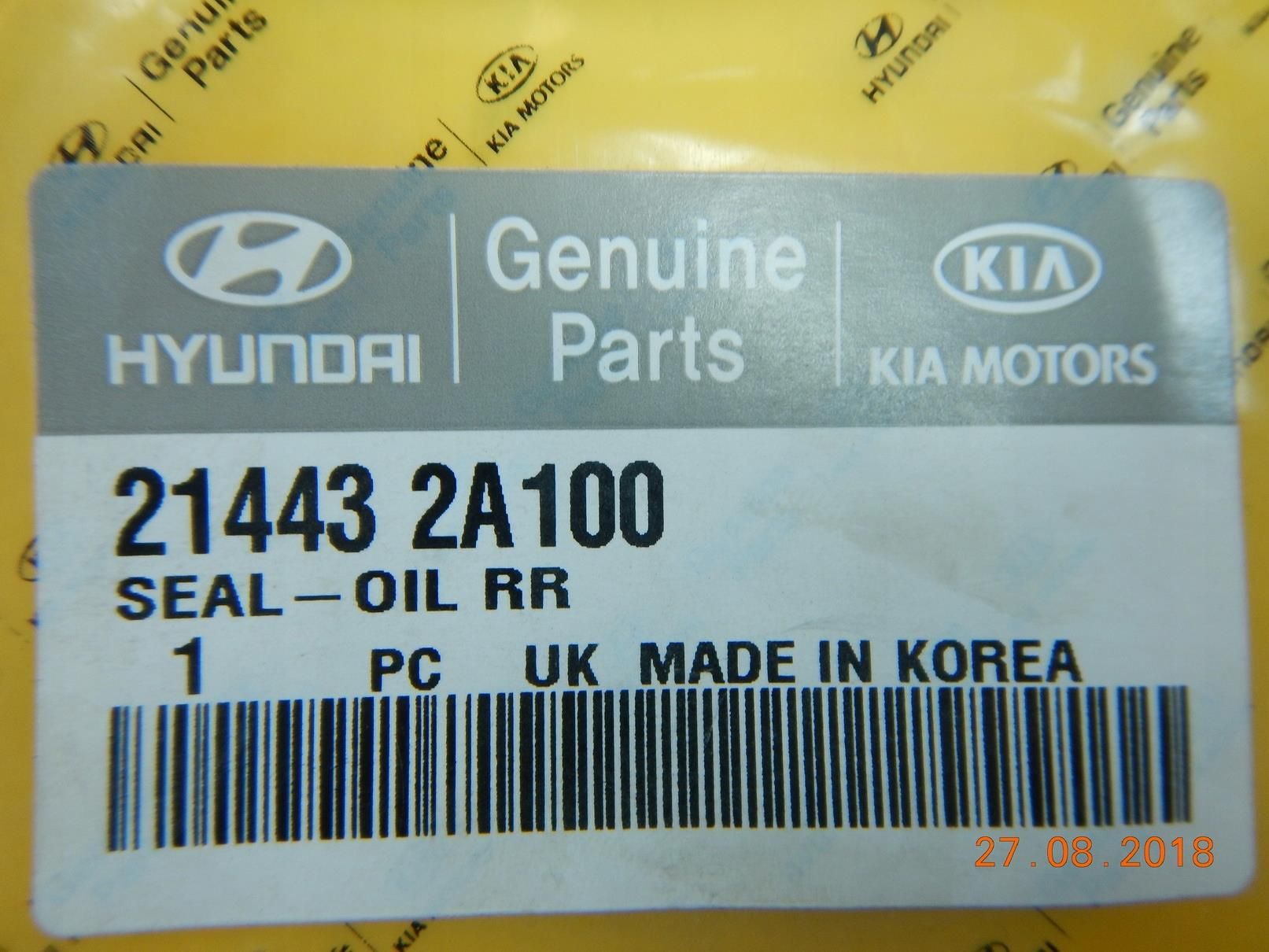 Blok silnika Kia Oe Pierścień Uszczelniający Wału Hyundai 214432A100 ...