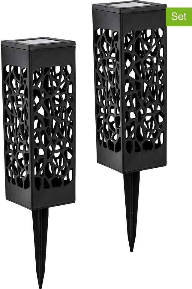 Profigarden Solarne Lampy Ogrodowe Led (2 Szt.) W Kolorze Czarnym - Wys ...