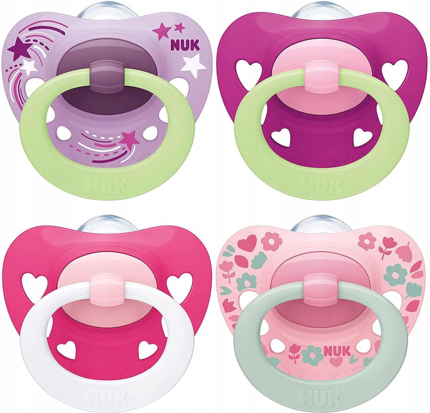 NUK Classic Signature Night+ Classic Signature 6-18M różowy 4 szt ...