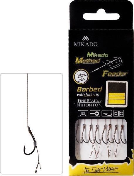 Mikado Przypon Method Feeder Z Włosem Hak Z Zadziorem Nr 14 / Plecionka: 0.10Mm/10Cm Op.8Szt ...
