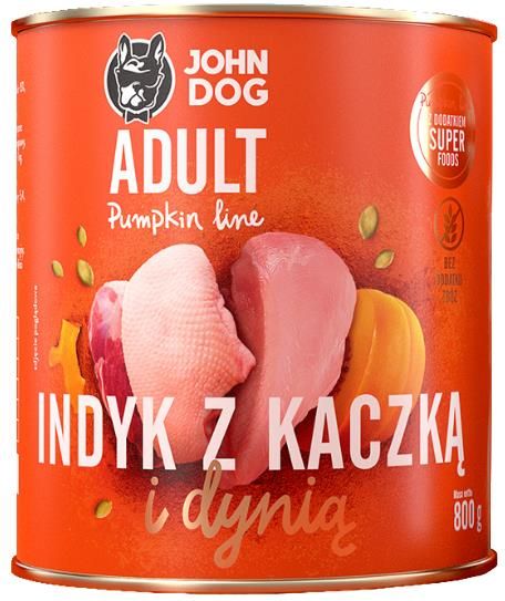 Karma John Dog Pumpkin Line Indyk Z Kaczką I Dynią 12X800G - Ceny i ...
