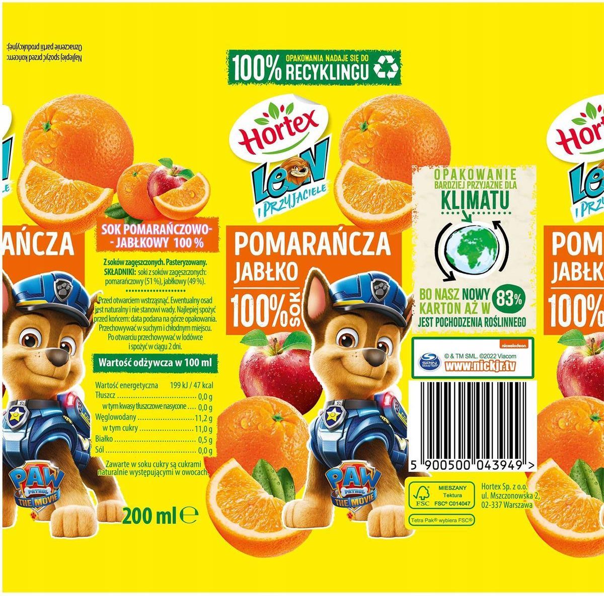 Hortex Leon I Przyjaciele Pomarańcza Jabłko Sok 100% 200ml - Ceny i opinie - Ceneo.pl