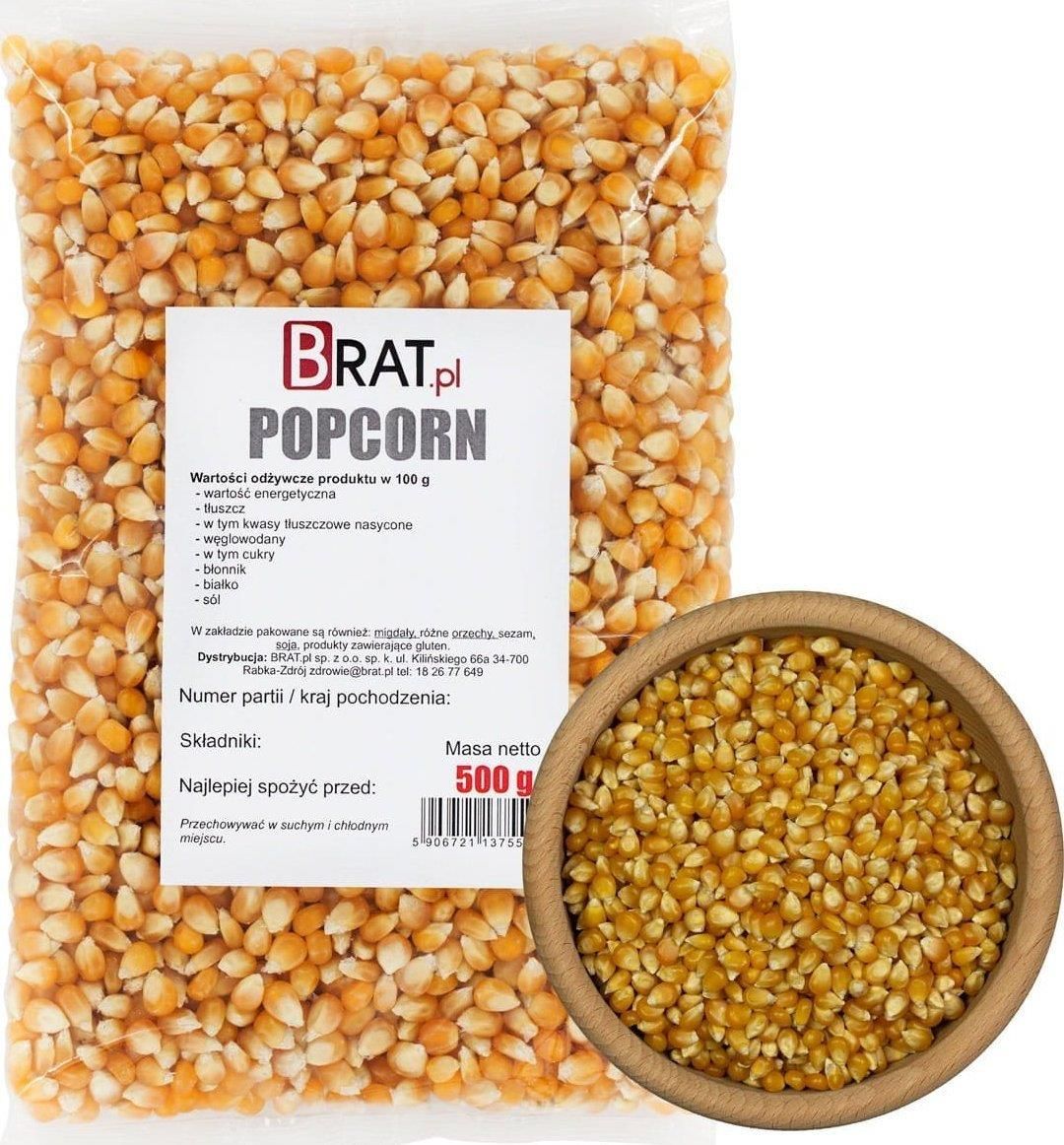 Brat Popcorn Kukurydza Do Prażenia Ziarno Bez Soli 500G - Ceny i opinie ...