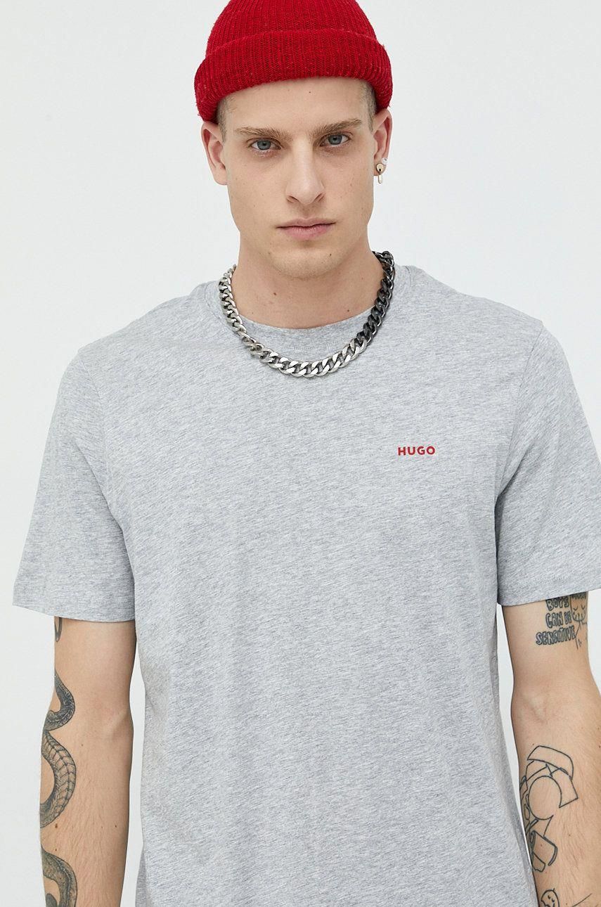 Hugo t-shirt bawełniany 50466158 kolor szary gładki - Ceny i opinie ...